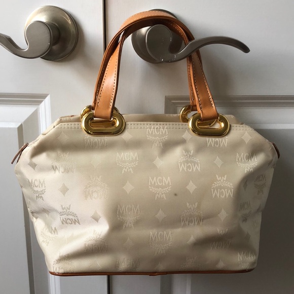 MCM | Bags | Mcm Cream Purse With Gold Details | Poshmark